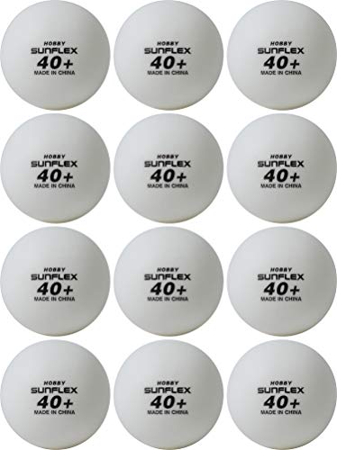 Sunflex Hobby Table Tennis Balls Pack of 12 Ping Pong Balls - Plastic 40+ Table Tennis Recreational Training Balls - Available in Two Colors - White and Orange