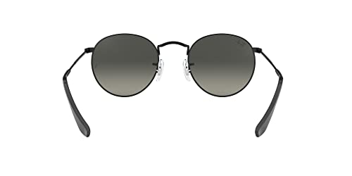 Ray-Ban RB3447N Round Flat Lens Sunglasses, Black/Light Grey Gradient Dark Grey, 53 mm