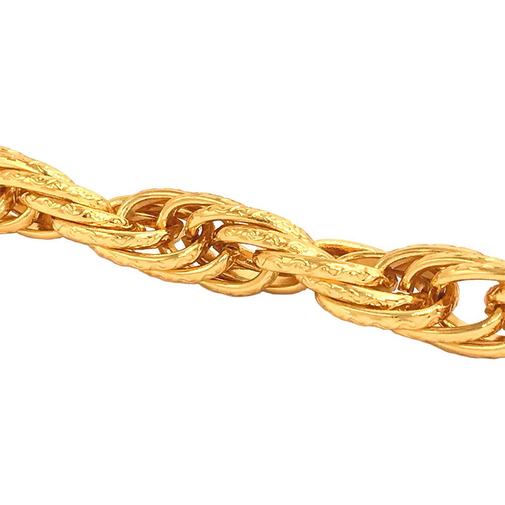 TUOKAY Long 18k Gold Rope Chain for 80s and 90s Rapper Costume Faux Gold Rope Chain 30" 12mm Thick Big Chunky Hip Hop Gold Chains Long