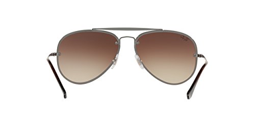 Ray-Ban RB3584N Blaze Aviator Sunglasses, Gunmetal/Brown Gradient Dark Brown, 61 mm