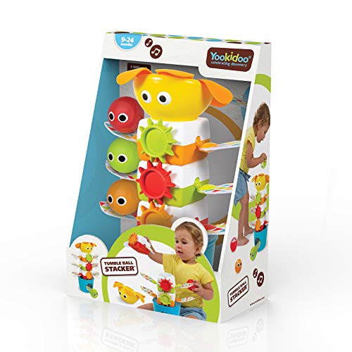 Yookidoo Babies Musical Tumble Ball Stacker Toy. Colorful Sensory Toddlers STEM Enhancing Game. Battery Operated Stacking Tumbling Play. Ages 9 Month Up.