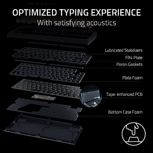 Razer BlackWidow V4 75% Mechanical Gaming Keyboard: Hot-Swappable Design - Compact & Durable - Orange Tactile Switches - Chroma RGB - MF Roller & Media Keys - Comfortable Wrist Rest - Black