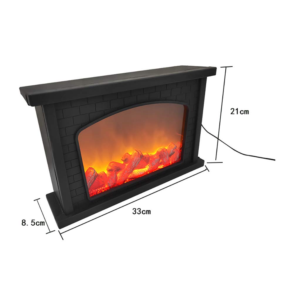 Simulated Fireplace Light, Electric Fire Simulated Charcoal Fireplace Lamp for Indoor Cozy Fake LED Fireplace Lantern Flame Artificial Fire Lights USB/Battery Powered Fireplace Christmas Decorations