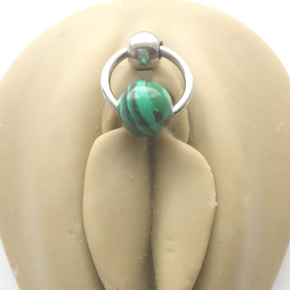 PODOL STAR Malachite Stone Door Knocker VCH Piercing Barbell.