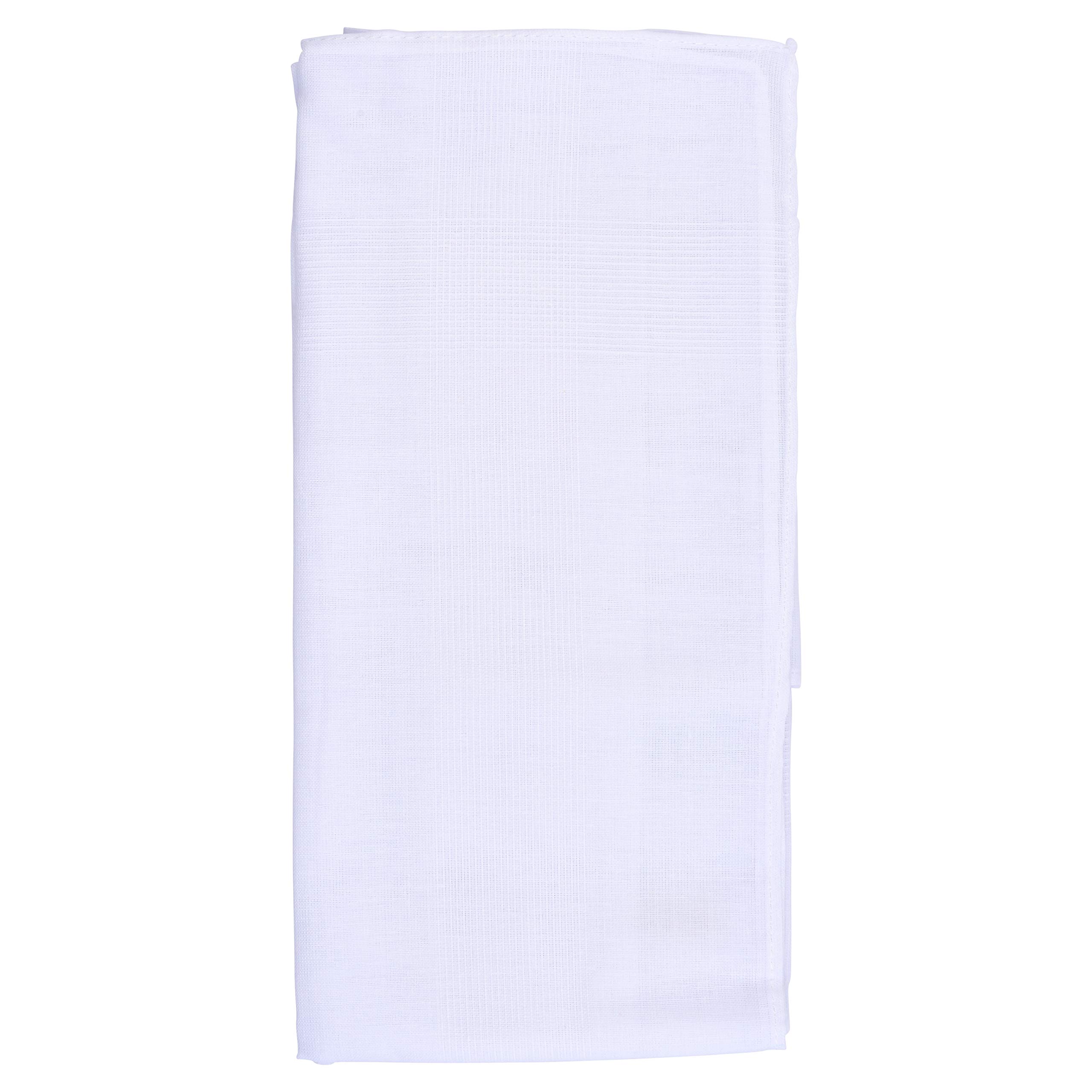 Van Heusen Men's Fine Handkerchiefs,65% Poly 35% Cotton,White Hankie，Pack of 13 Pieces