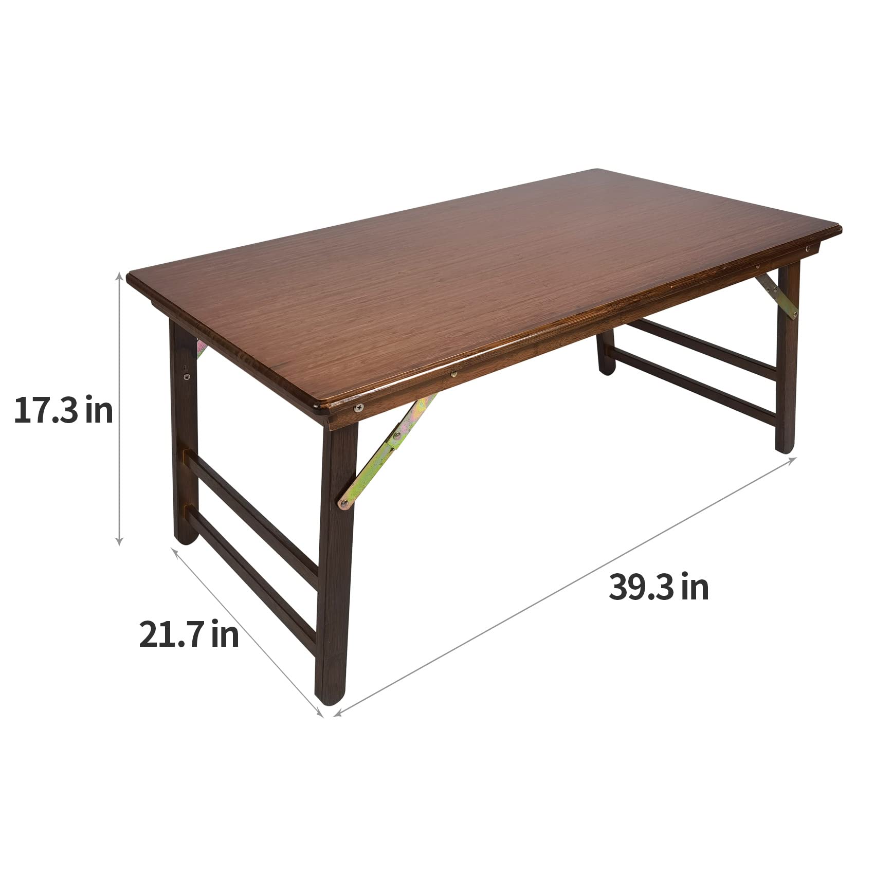 UNICOO Bamboo Folding Table, Coffee Table, Kids Rectangular Foldable Activity Table for Arts, Crafts, Study & Picnic, Eco-Friendly, Space-Saving Design, No Assembly Required (Antique Brown)
