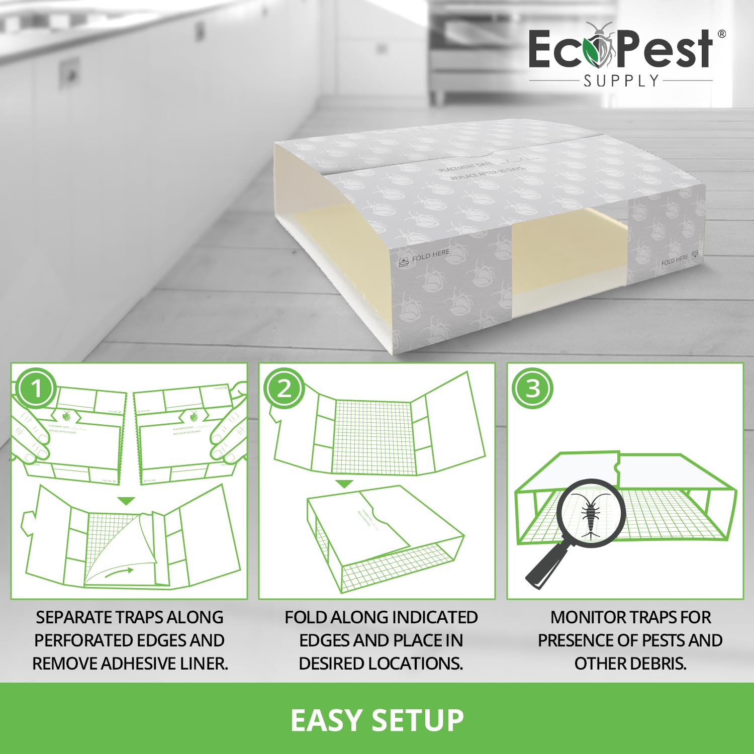 Silverfish Trap β 20 Pack | Sticky Indoor Glue Trap for Silverfish, Firebrat, and Other Bugs and Crawling Insects | Adhesive Silverfish Killer Paks, Monitor, and Detector with Natural Bait Attractant