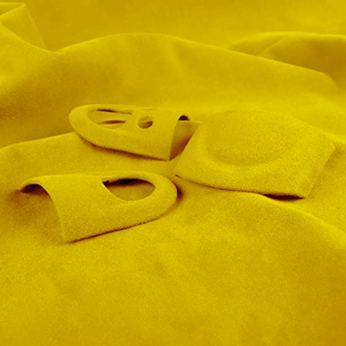 Toworldit Alcantara Steering Wheel Button Trim Cover Compatible with BMW Mini Cooper R50 R52 R53 R55 R56 R57 R58 R59 R60 R61 (Yellow)