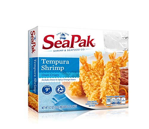 SeaPak Tempura Shrimp with Oven Crispy Breading and Sweet and Spicy Orange Sauce, Frozen, 8.2 oz