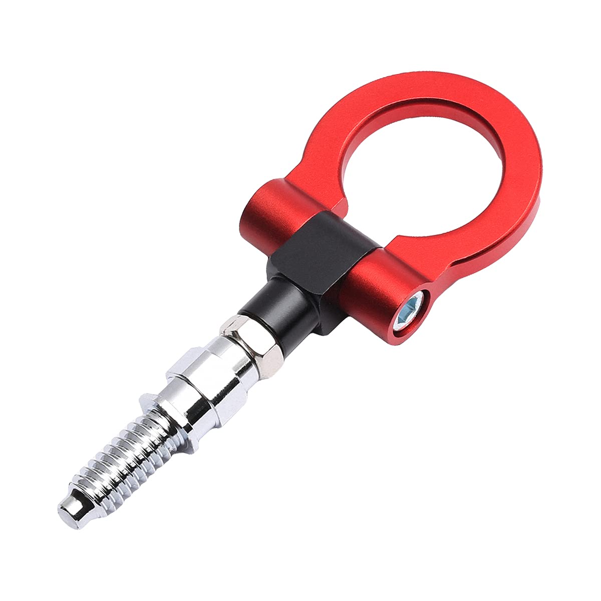 SEEU. AGAIN Track Racing Style Tow Hook Towing Eye CNC Aluminum Screw On Front Rear Bumper Replacement for 3 Series E36 E46 E90 E91 E92 E93 318 320 323 325 328 330 335 M3 1992 to 2012 (Red)