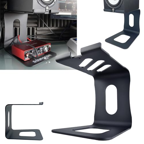 Soundrise PRO-9 Studio Monitor Speaker Stands, Black Pair, Heavy Duty Desktop, DJ and Sound Technician Reference Support, Front Surround Sound with Vibration Absorption, Original Design Made in USA