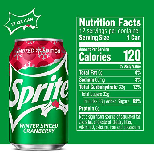 Sprite Winter Spiced Cranberry, 12 Fl Oz (Pack Of 12)