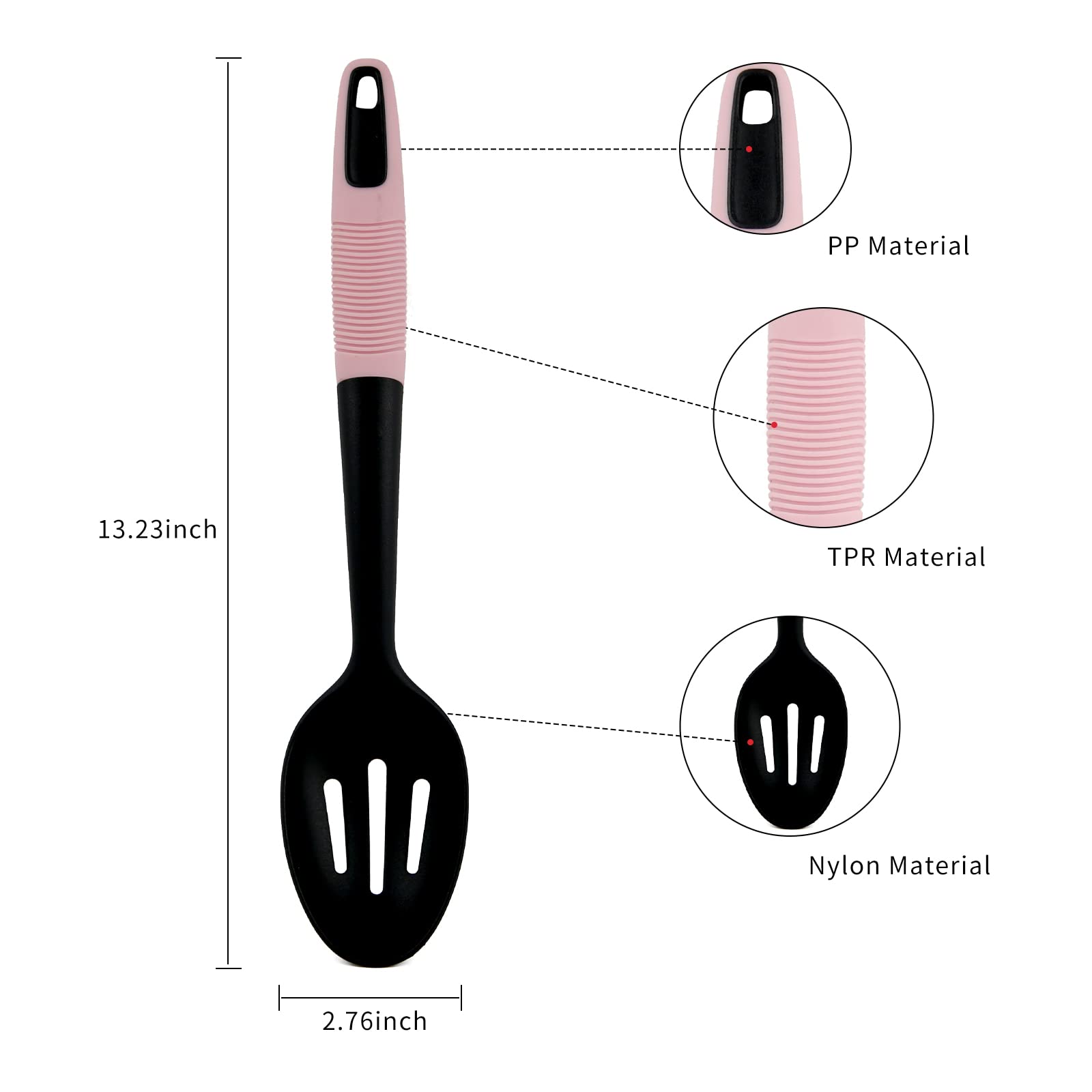 Soup Ladle, Seamless Spoon, Heat-Resistant Silicone and Nylon, Cooking and Serving Spoon for Soup and Gravy, Cooking Tool, Anti-Scratch, Non-Stick