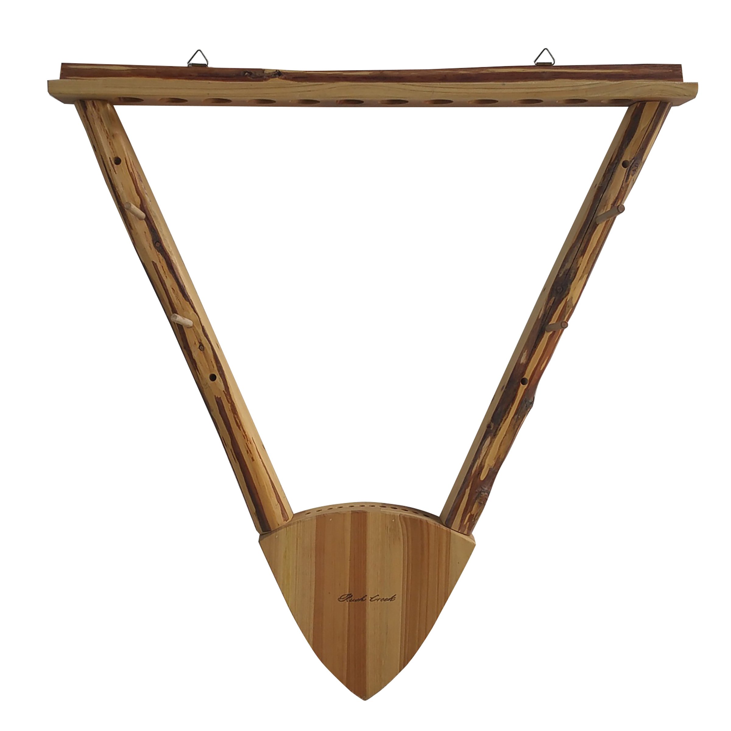 Rush Creek Creations Rustic 2 Compound Bow - 12 Arrow Wall Storage Rack - 5 Minute Assembly - Handcrafted , 31.5β L x 5β W x 32.75β H