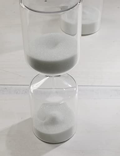 WONDROUS' DECO 60 Minutes Hourglass Sand Timer, Large 10 Inch Glass Sand Clock for Home, Kitchen, Office Desk Decoration, Valentineās Day Gift, White-60min