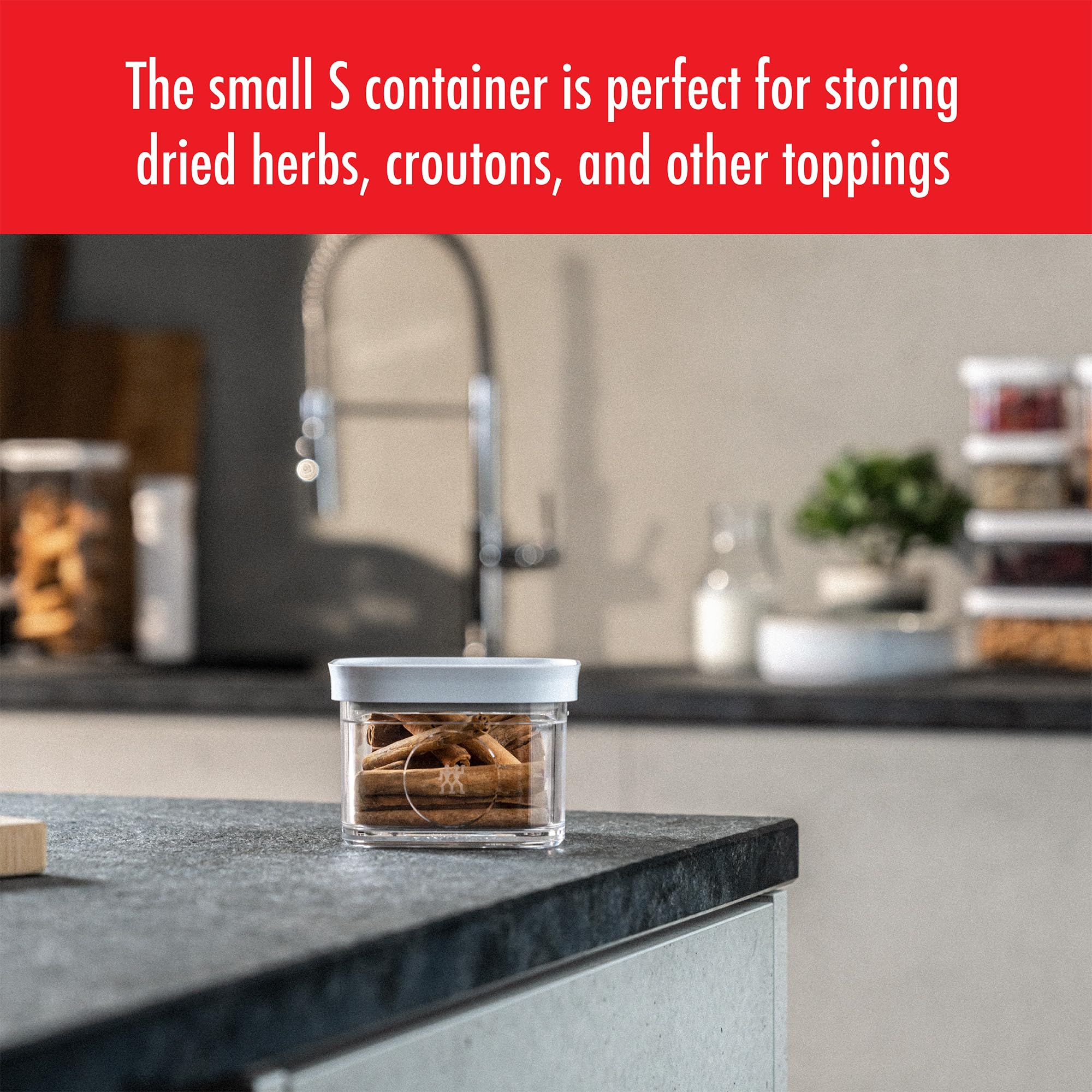 ZWILLING Fresh & Save CUBE Storage Organizer 6-Piece, S, Pantry Organizers and Storage, Plastic, BPA-Free Airtight Dry Food Storage Container, for Storing Herbs, Toppings, Small Nuts and more