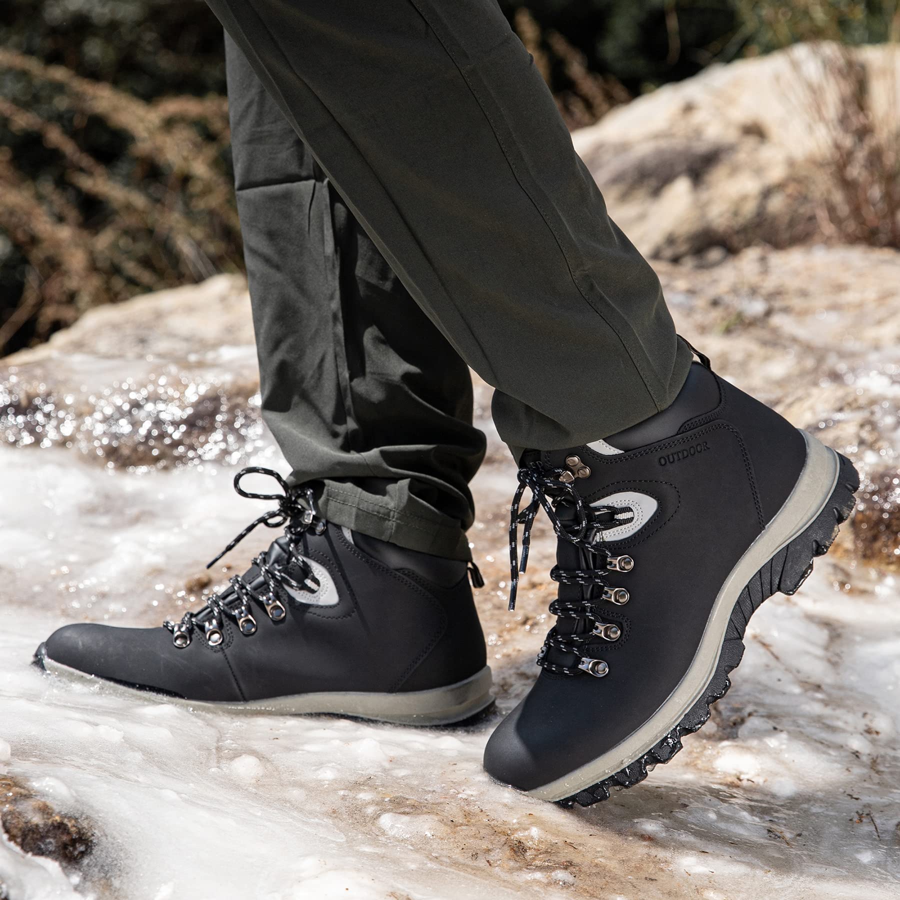 ZASEPY Hiking Boots Men | Work Boots for Men | Comfortable & Waterproof & Non-Slip | Men's Hiking Boots Trekking Camping Backpacking
