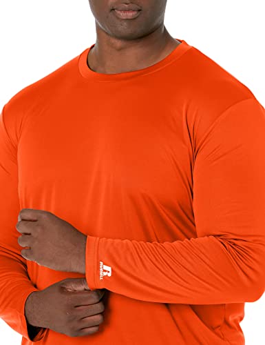 Russell Athletic Men's Long Sleeve Performance Tee, Burnt Orange, X-Large