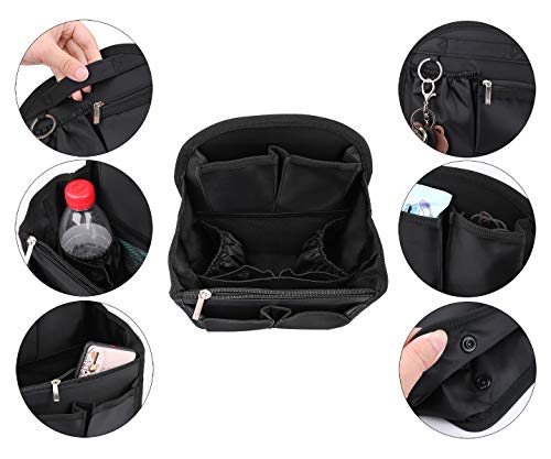 Segaty Veesoo Mini Backpack Organizer Insert, Functional Small Backpack Insert Organizer for Rucksack Diaper Bag Black