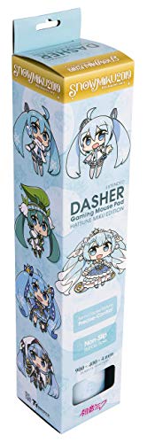 Thermaltake Tt Esports Dasher Extended Hatsune Miku Limited Edition Gaming Mouse Pad Snow Miku 2019 Edition Semi-Coarse Surface Non-Slip Rubber Base 35.43”X15.75”X0.16” MP-DSH-Blksxs-09