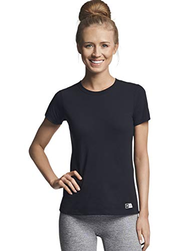 Russell Athletic womens Cotton Performance T-shirts T Shirt, Short - Black, Medium US