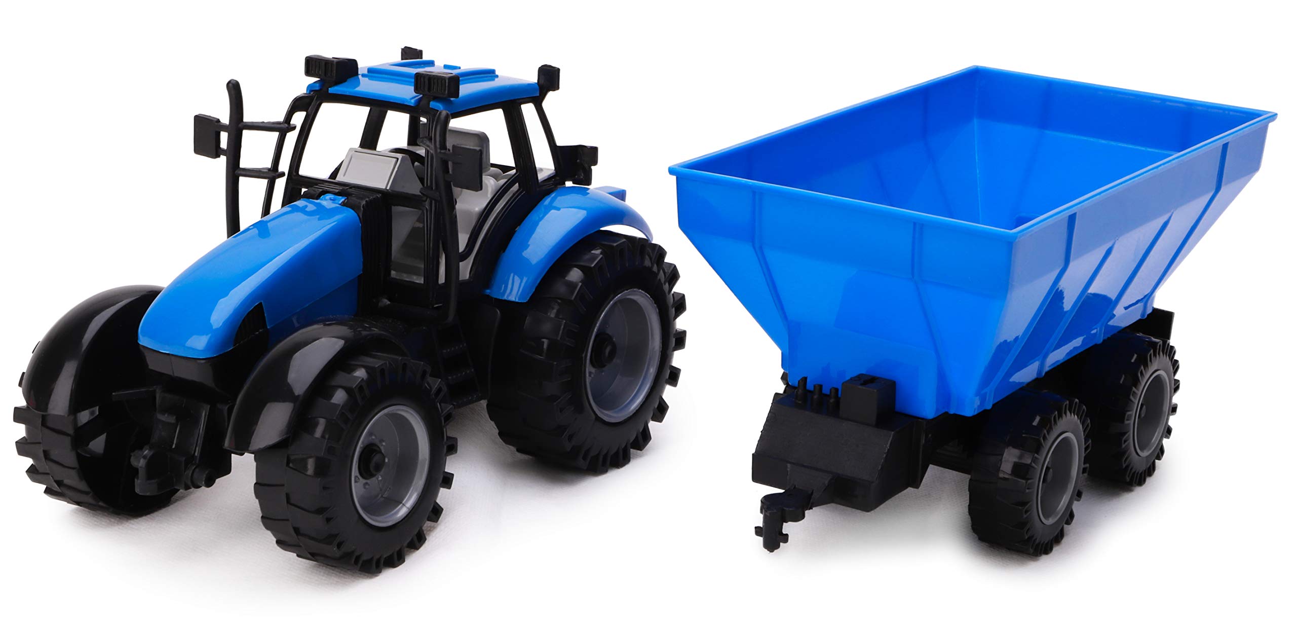 Toyland Friction Powered Farm Tractor with Trailer - Childrens Farm Toys (Pink Tractor & Trailer)