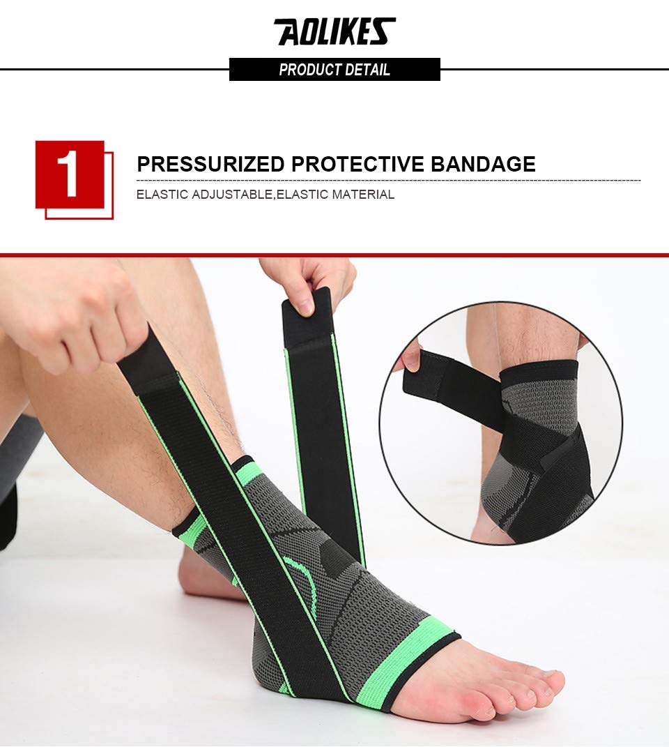 ZEERKEER Ankle Brace for Women & Men(1 Pair), Adjustable Compression Ankle Braces Breathable Ankle Support Brace, Super Elastic and Comfortable for Arthritis, Sports Injuries and Recovery (L)