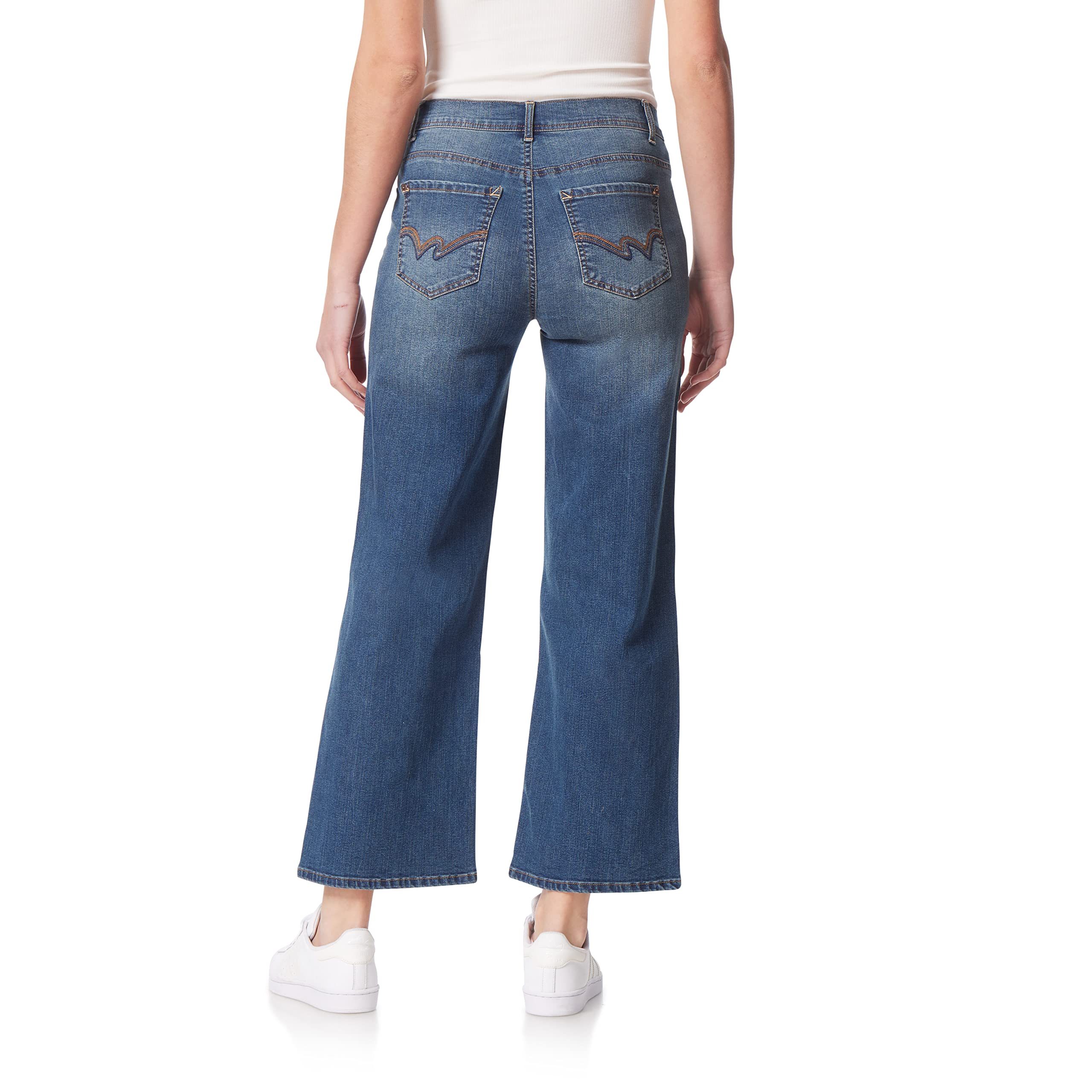 WallFlower Women's Flirty Curvy Wide Leg High Rise Insta Stretch Juniors Jeans, Xander, 0
