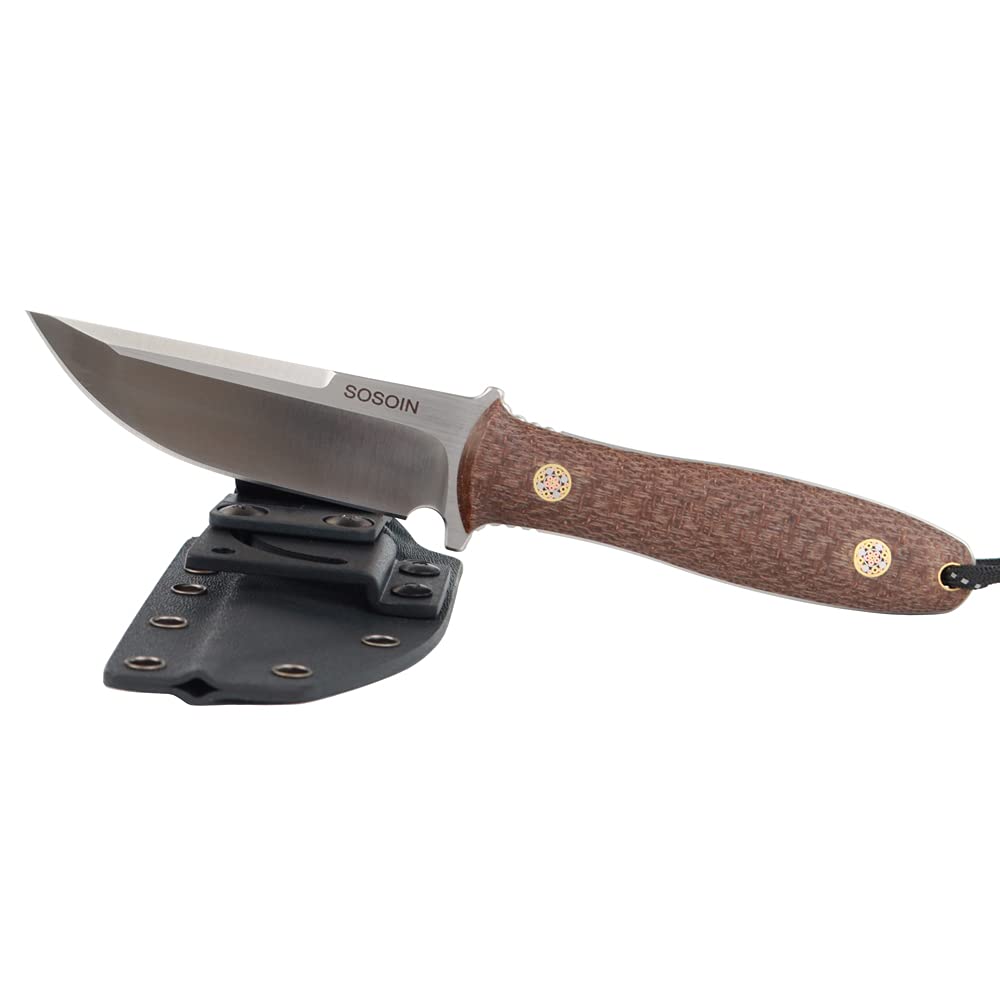 Sosoin D2 steel blade Sos-004 outdoor survival hunting knife with linen handle (S2)
