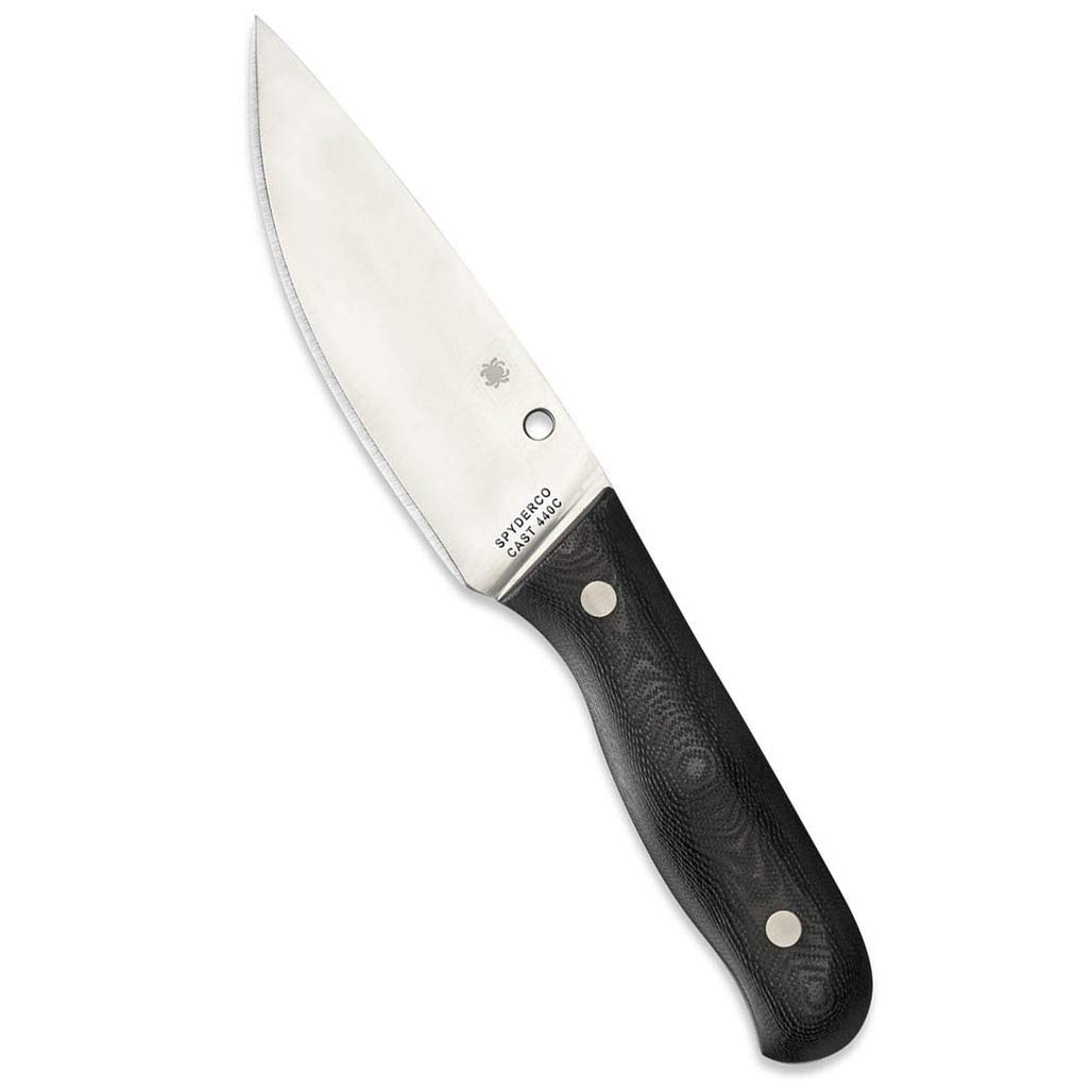 Spyderco Serrata Fixed Blade Knife with 4.63" Cast 440C Stainless Steel Blade and Premium Custom-Molded Boltaron Sheath - PlainEdge - FB32GP