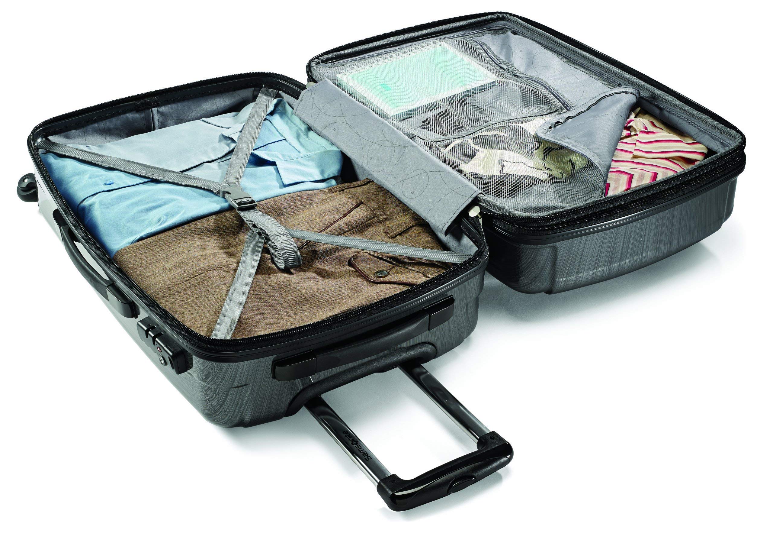 Samsonite Winfield 2 Hardside Expandable Luggage with Spinner Wheels, Checked-Medium 24-Inch, Charcoal
