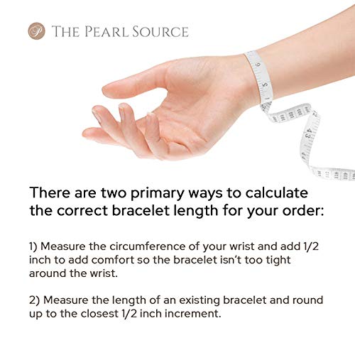 The Pearl Source 8-9mm Genuine Black Tahitian South Sea Cultured Pearl Becky Bracelet for Women
