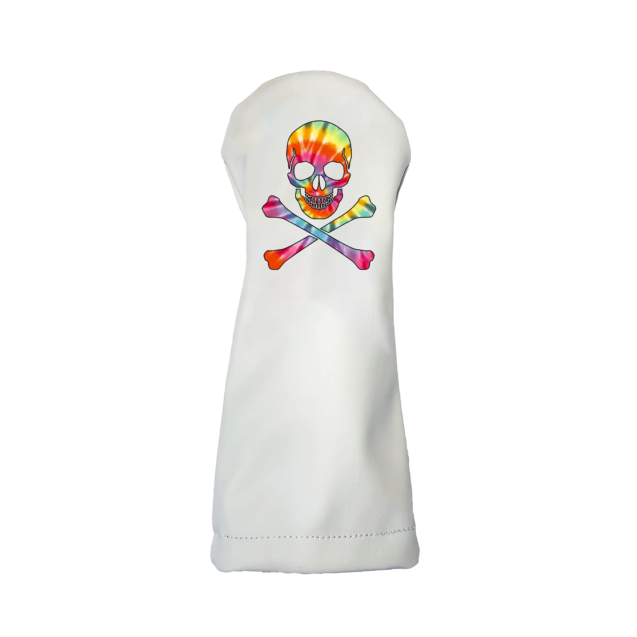 Tie Dye Skull and Crossbones Sunfish Leather Driver Golf Club Headcover