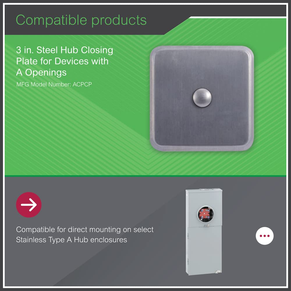 Square D - ACPCP Square D, Blank ACP Hub Closing Plate