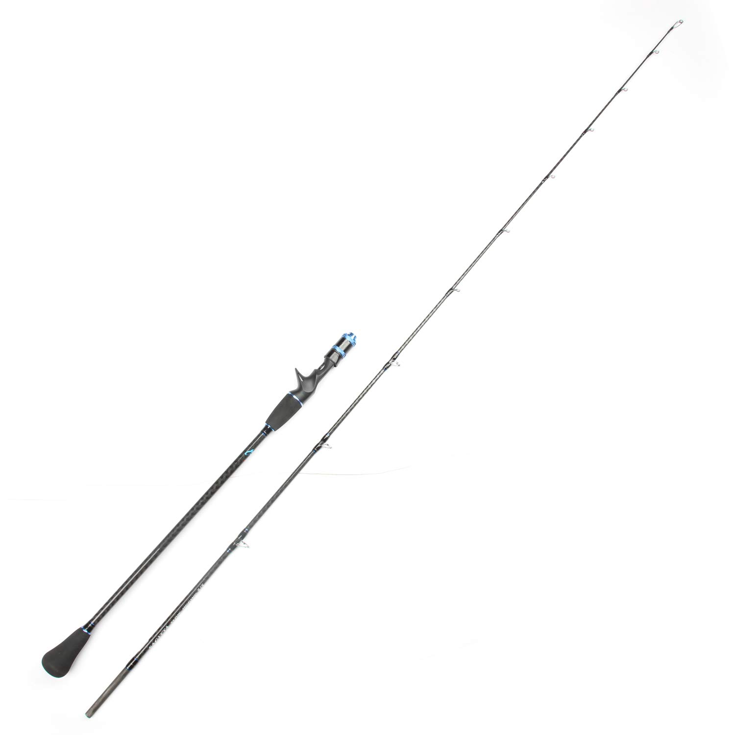 Rosewood Slow Jigging Fishing Rods,2 Pieces Trolling Boat Rods, 1.95m 5/5 Lengths & Actions- Casting, X High Carbon for Saltwater Sea Baitcasting Fishing