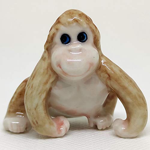 SSJSHOP Gorilla Dollhouse Miniature Figurines Hand Painted Ceramic Animals Collectible Gift Home Garden Decor,