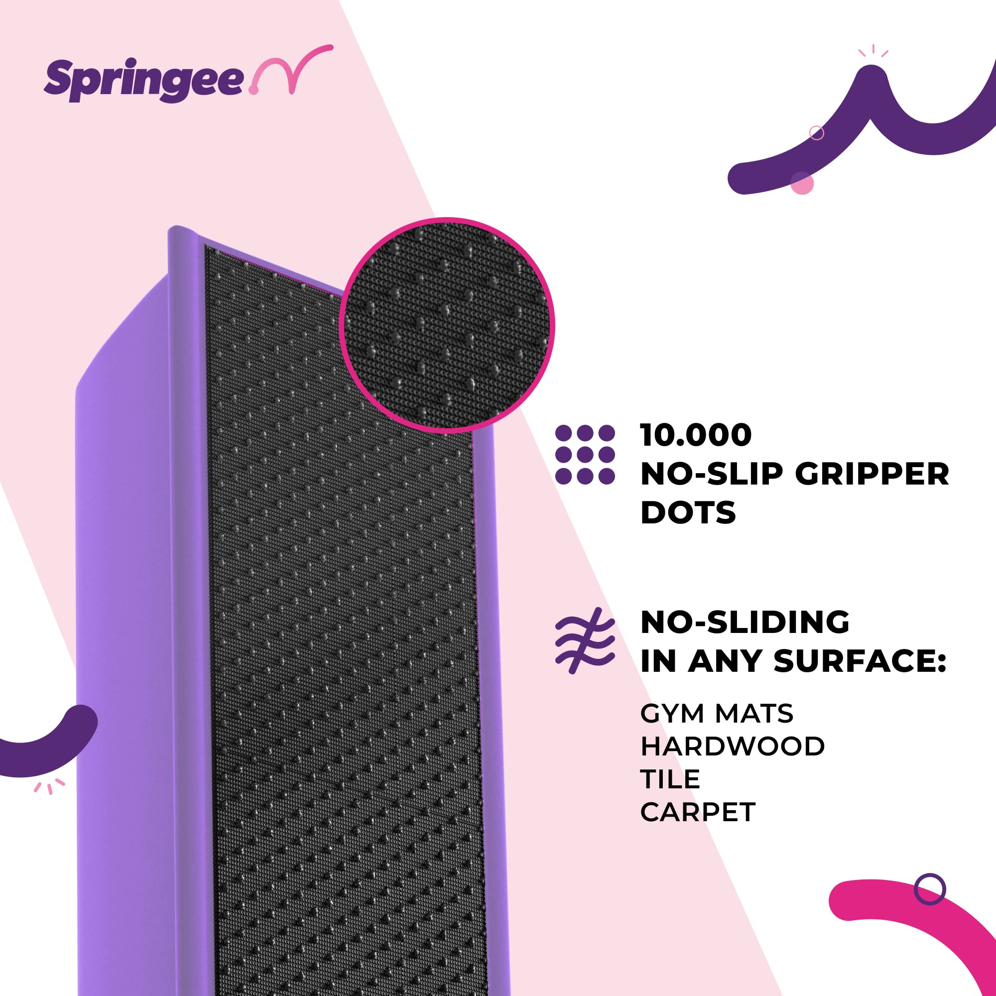 Springee 9ft Balance Beam - Extra Firm - Vinyl Folding Gymnastics Beam for Home (Purple)