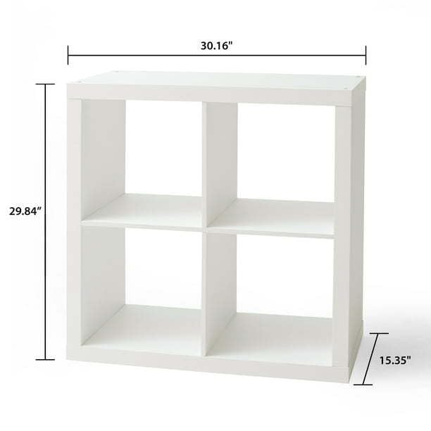 wenyuyu 4-Cube Storage Organizer Freestanding Bookcase Modern Bookshelf, Multipurpose Display Case Shelf for Living Room Study Home Office (White)