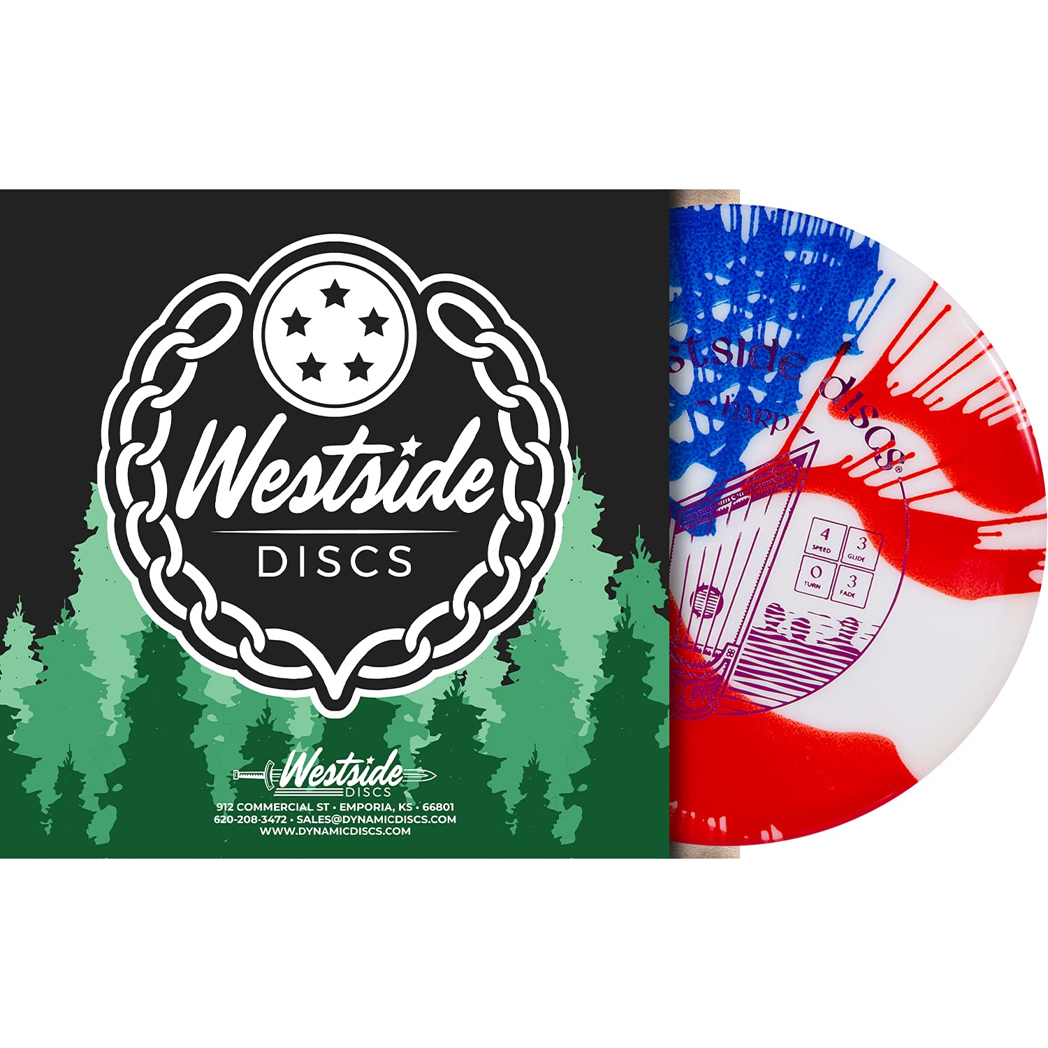 Westside Discs MyDye American Flag Disc Golf Midrange, Overstable Putt and Approach Disc, Beginner Friendly Frisbee Golf Discs, VIP Warship Midrange