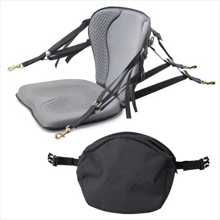 Surf To Summit GTS Pro Molded Foam Kayak Seat W/Zipper Pack, Sit On Top Kayak Seat, Back Support Kayak Seat, Kayak Cushion