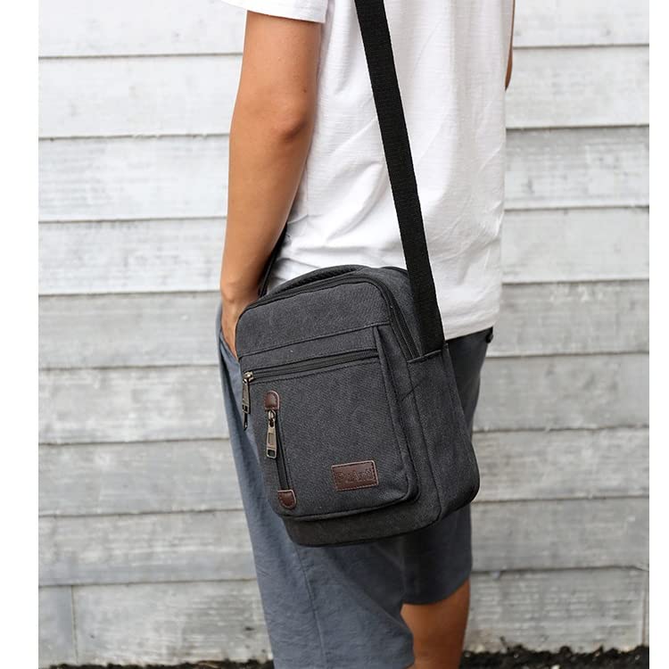 RchleaKry Small Crossbody Bag for Men, Travel Passport Wallet Bag for Phone, Neck Pouch Sling Side Shoulder Bag