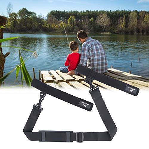 SOONHUA Fishing Rod Pole Gear Shoulder Straps with Black Portable Adjustable Carry Strap Sling Band for Outdoor Multi-Function Shoulder Strap Belt