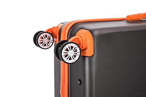 Rockland Malibu Hardside Spinner Wheel Luggage, Charcoal, 19", 24", 28"