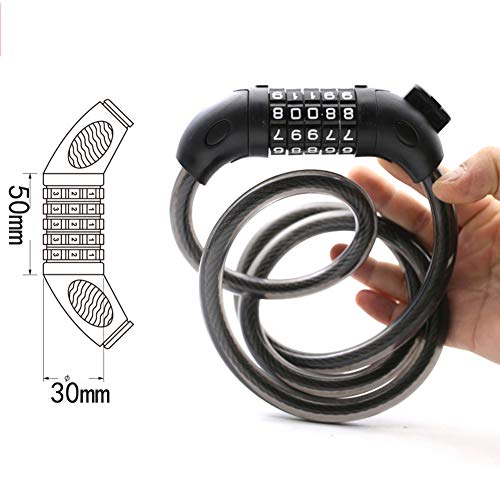ZHYING Anti Theft Bike Password Lock,with Mounting Lock Bracket,120cm Bicycle Steel Chain with 5 Digits Code,for Scooter,Motorcycles