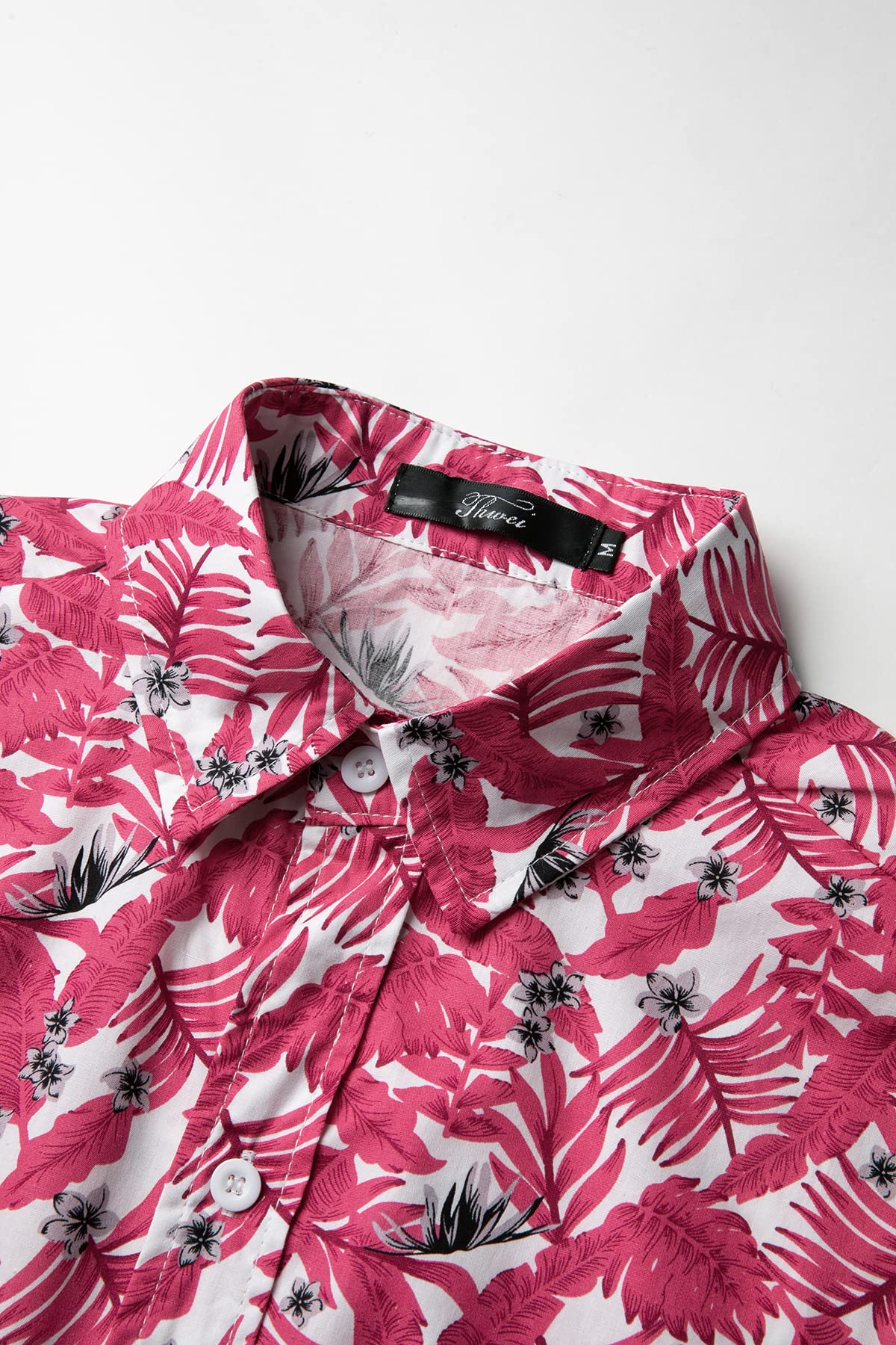 THWEI Mens Hawaiian Matching Set Summer Beach 2 Piece Holiday Outfits Flower Shirts and Shorts Red Leaves 2XL