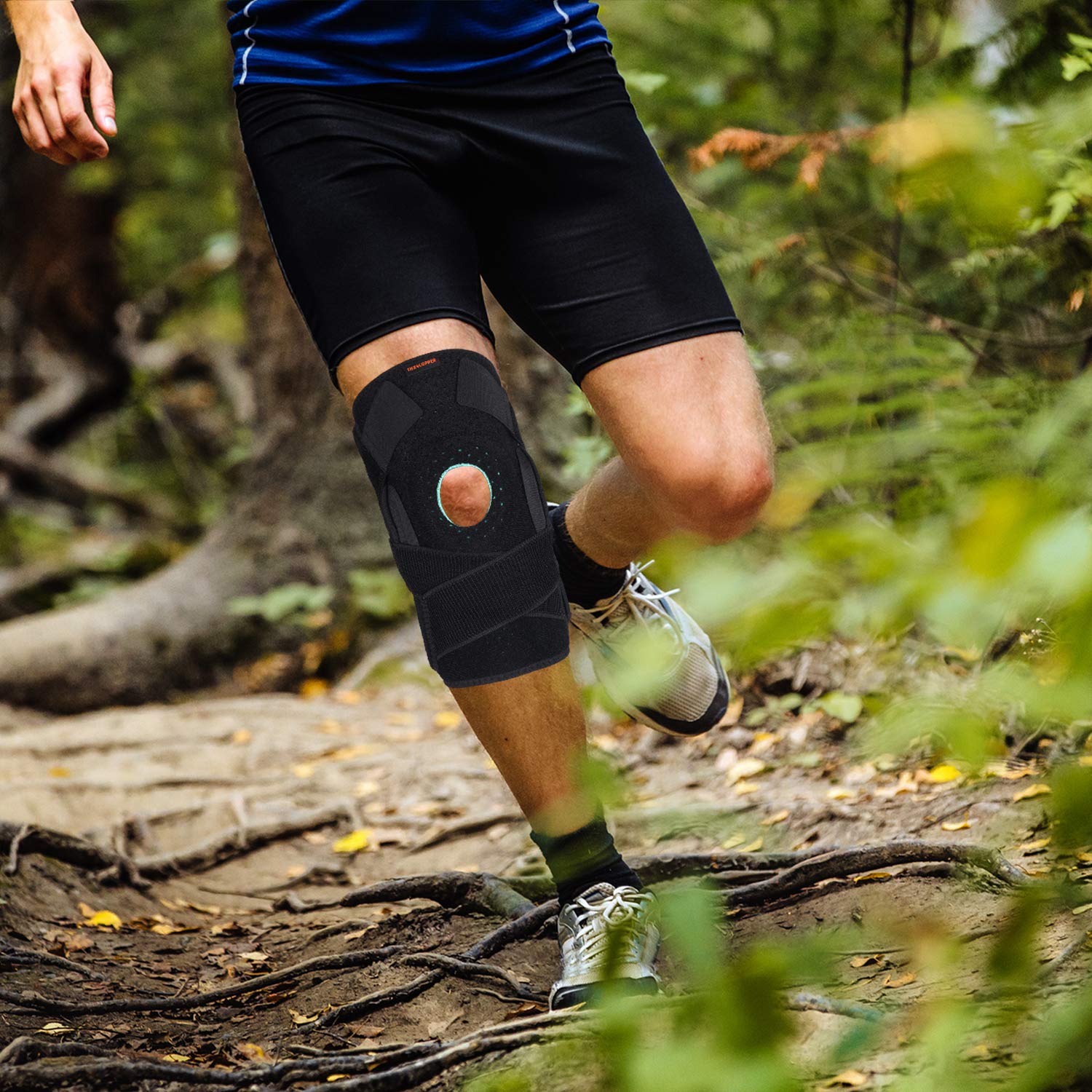 THX4COPPER Hinged Knee Brace - Adjustable Open Patella with Straps & Side Stabilizers - Compression Support for Protection&Pain Relief - Trauma, ACL, LCL, MCL, Tears, Arthritis,Tendon, Injuries