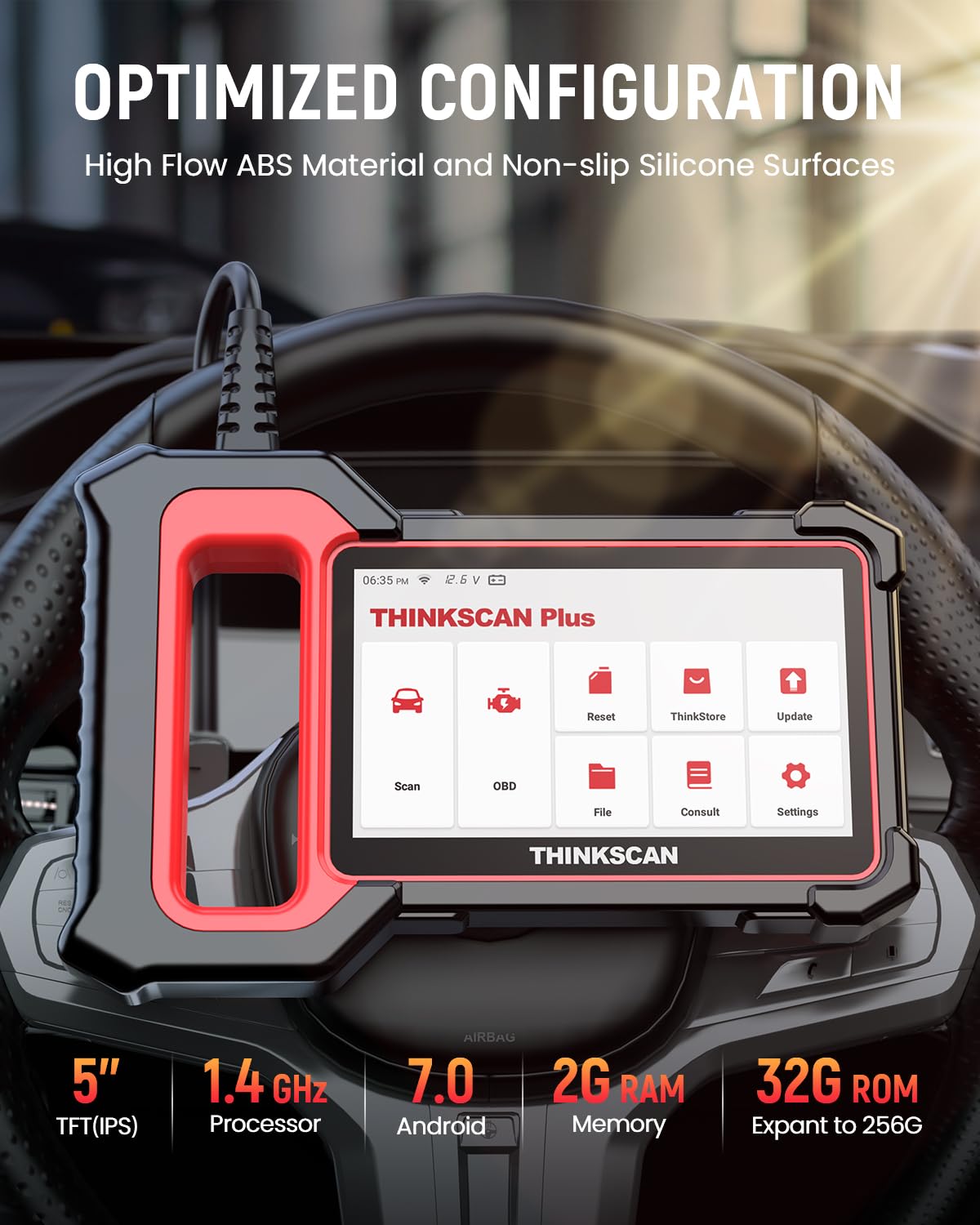 THINKOBD 100 OBD2 Scanner OBD2/EOBD Car Code Reader with Full OBD2 Functions, Universal Automotive Engine Light Check Scan Tool for Check Engine Light/O2 Sensor/EVAP System/Smog Tests