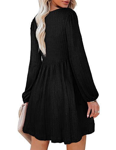 Sousuoty Womens Casual Crewneck Sweatshirt Long Sleeve Tunic Brown M