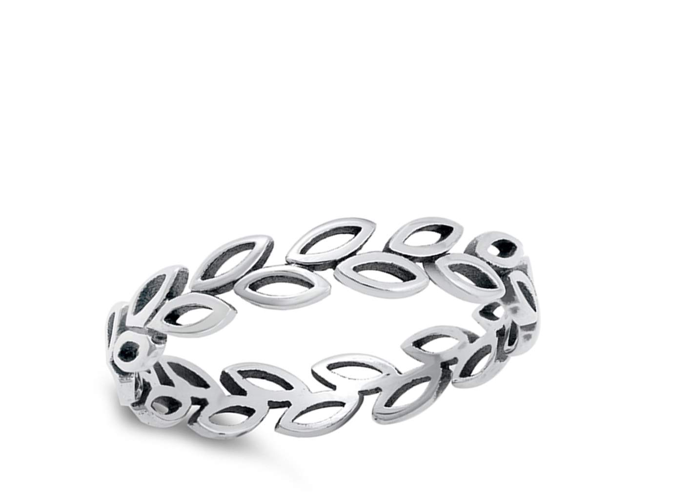 Polished Cutout Leaf Vine Ring New .925 Sterling Silver Band Size 6