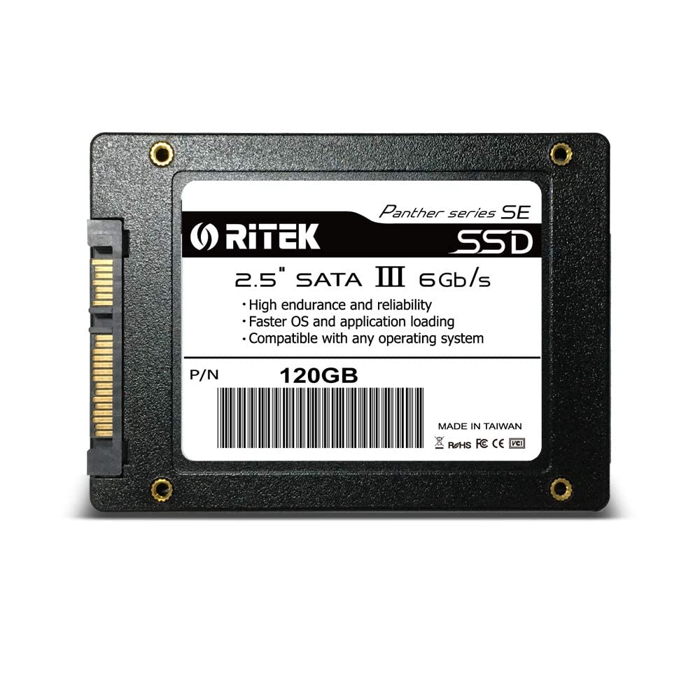 Ritek 960GB SSD (Internal Solid State Drive) 3D NAND 2.5" SATA III 6Gb/s Ultra Slim 7mm Up to 550 MB/s Panther SE